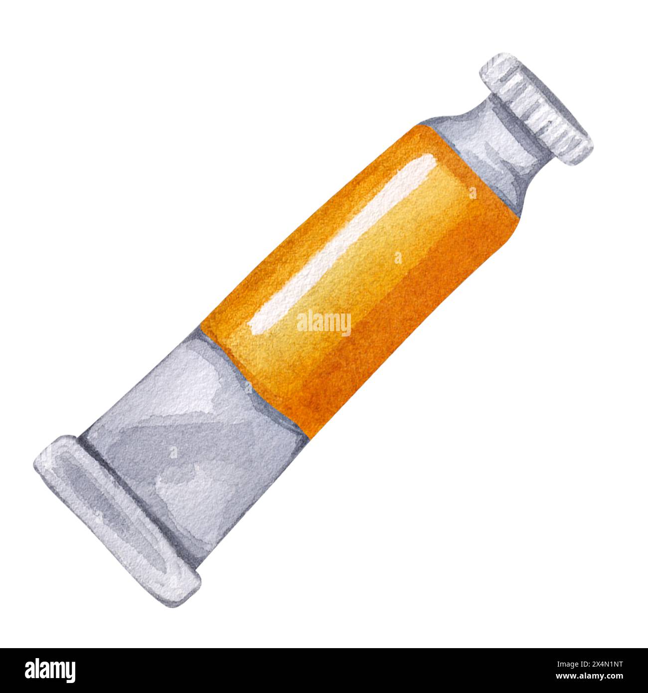 Paint tube orange watercolor oil acrylic tempera gouache. Packaging art ...