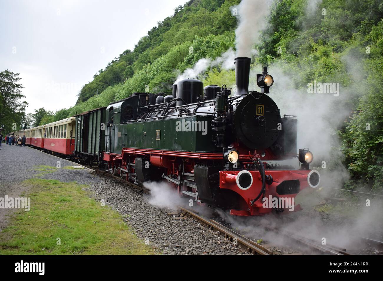steam train engine of Vulkan Express in the Eifel Stock Photo - Alamy