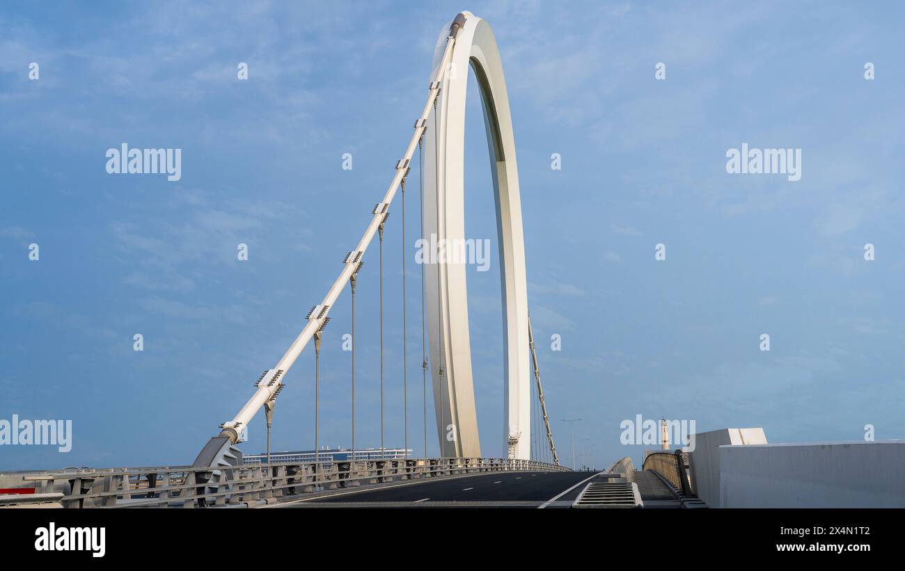 Doha,Qatar- december 20 2023 : Suspension bridge at Qetaifan Island in ...