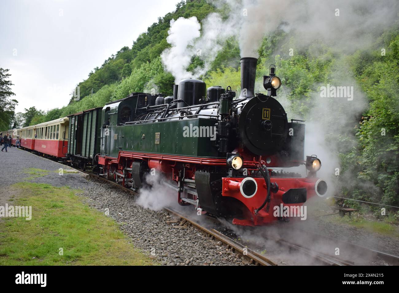 steam train engine of Vulkan Express in the Eifel Stock Photo - Alamy