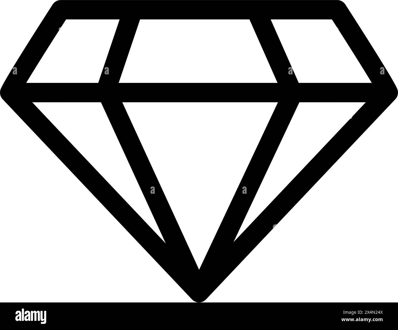 Diamond line icon vector sign linear style pictogram isolated on white ...