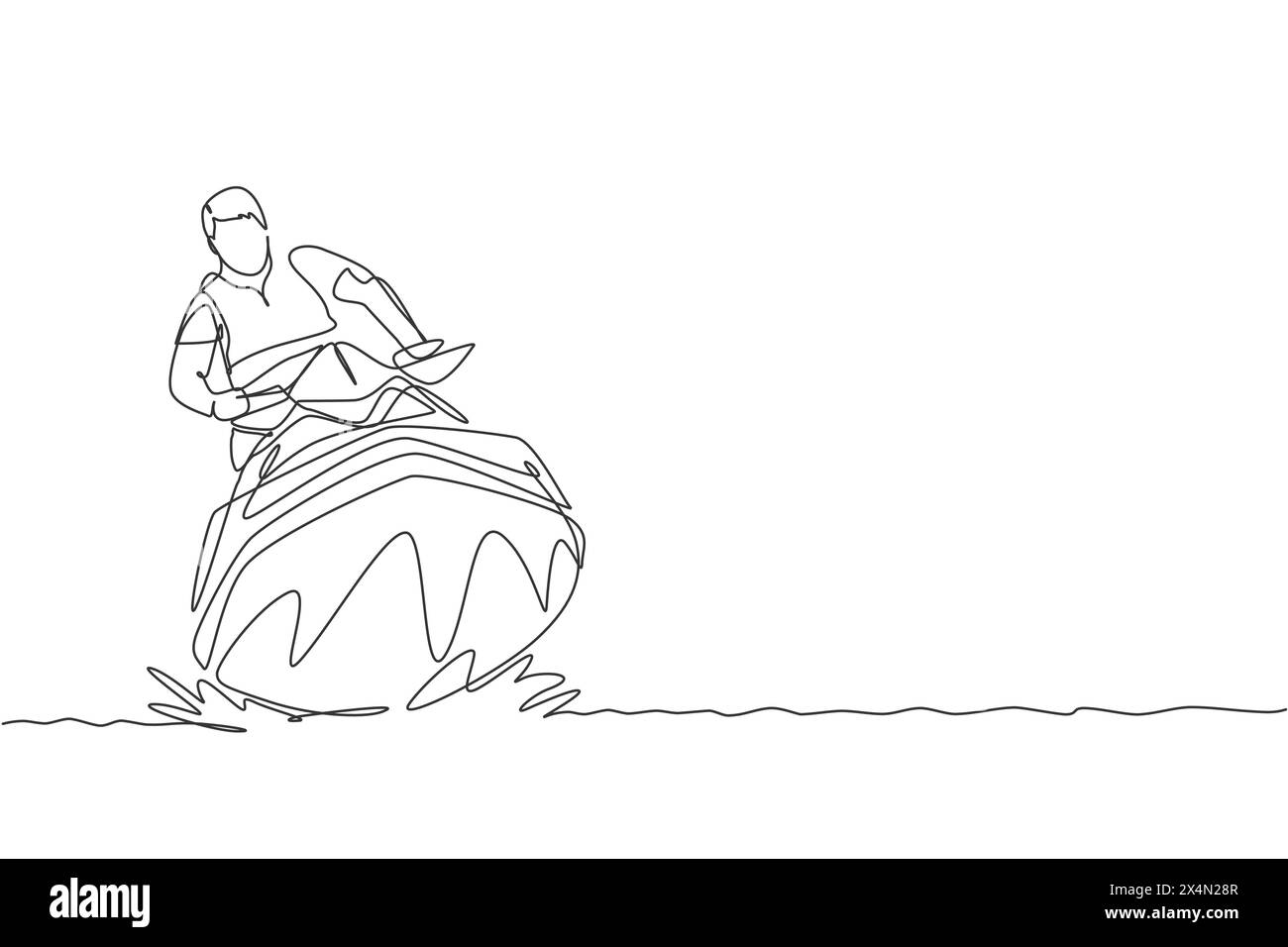 Single continuous line drawing of young sporty tourist man fun playing ...