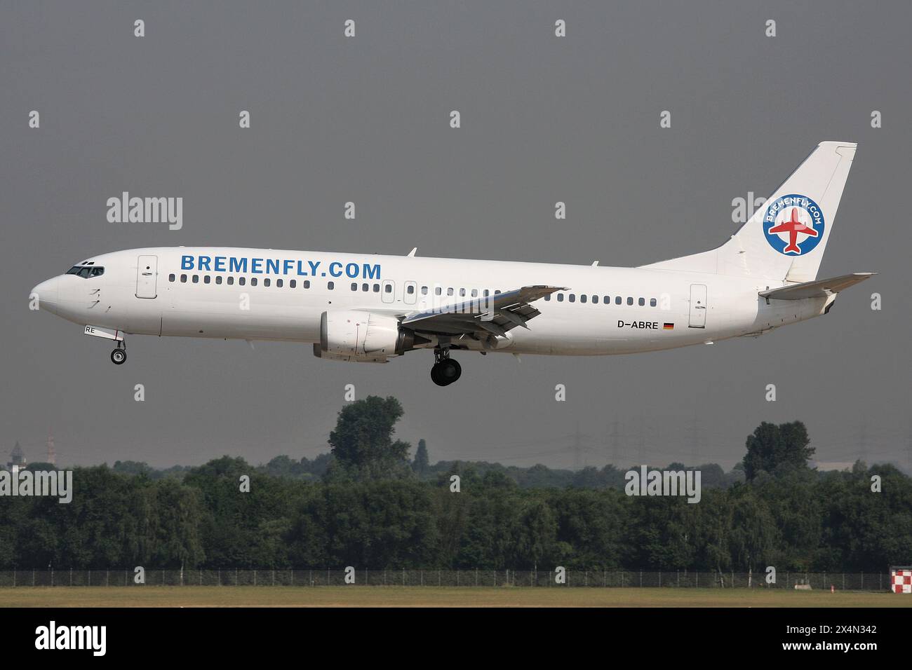 German Bremenfly Boeing 737-400 with registration D-ABRE on short final ...