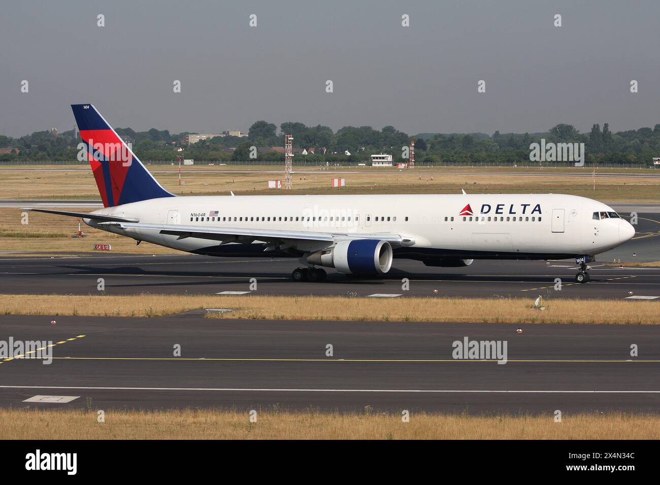 Delta Air Lines Boeing 767-300 with registration N1604R on taxiway at ...
