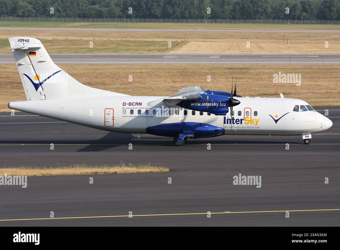 InterSky ATR 42 with registration D-BCRN on taxiway at Dusseldorf ...