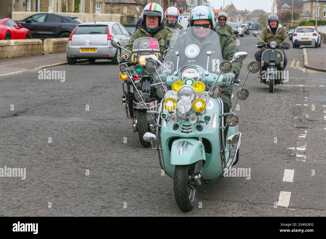 Troon, UK. 04th May, 2024. At least 120 scooter enthusiasts took part ...
