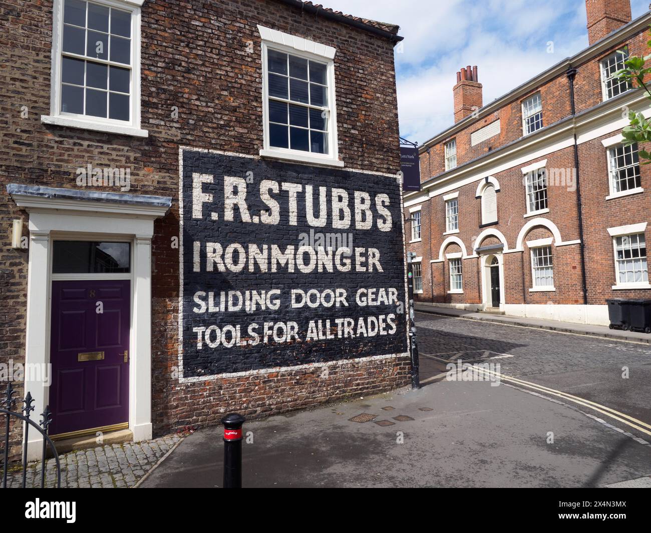 F R Stubbs sign on the former store building, Merchantgate York, in the ...