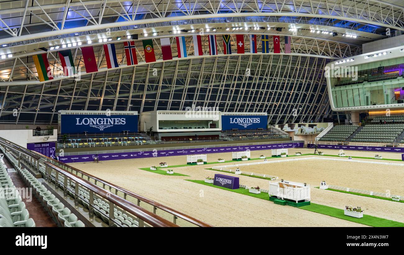 Doha, Qatar- February 20,2024: al shaqab longines arena in qatar Stock ...