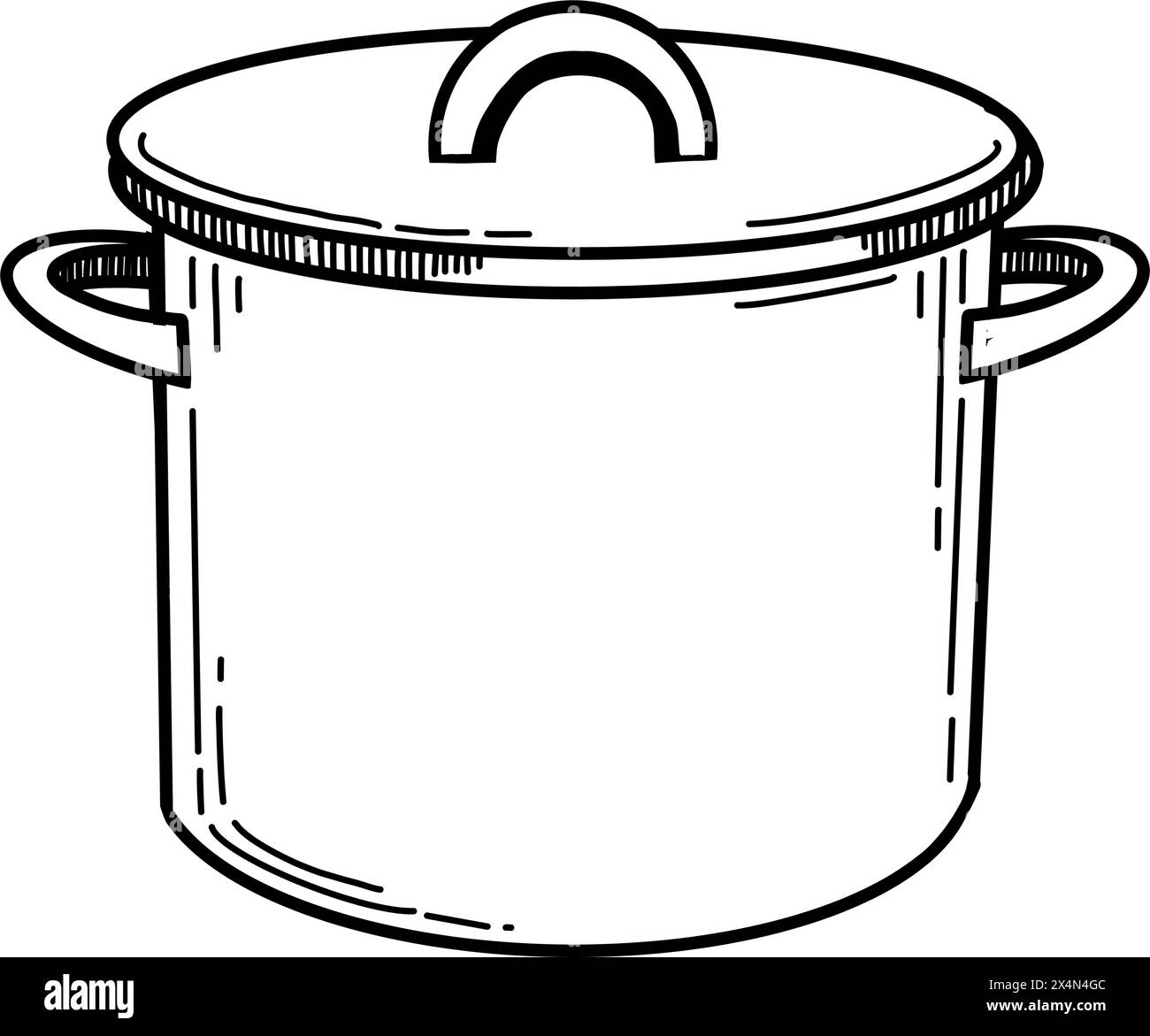 Pot with a lid in vector format for kitchen design. The saucepan is ...