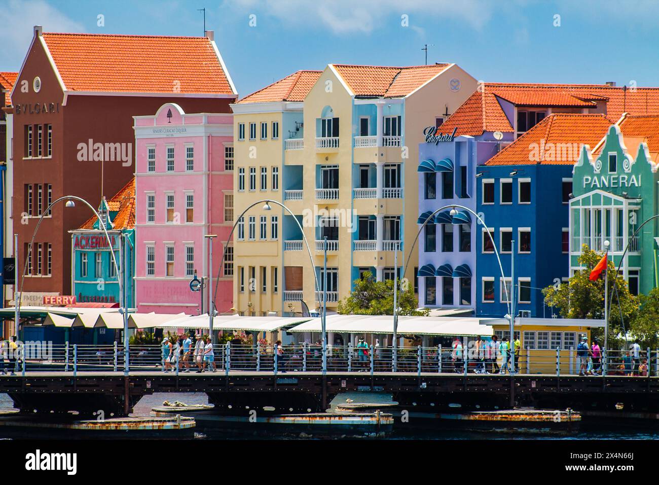 Colorful houses on the island of Curaçao in the Caribbean Stock Photo ...