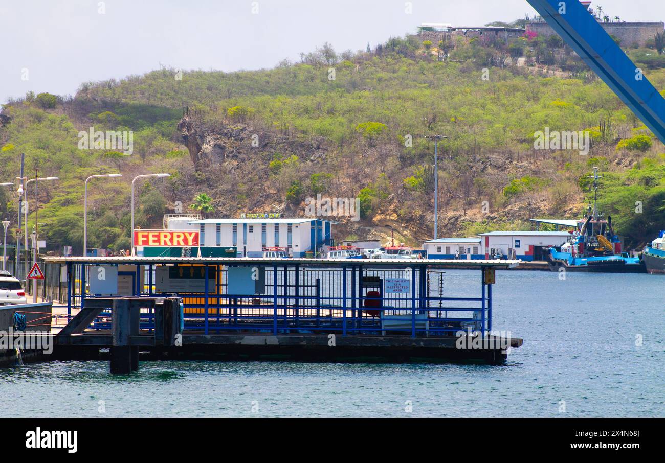Ferry terminal in Sint Anna Bay, Curacao Stock Photo - Alamy