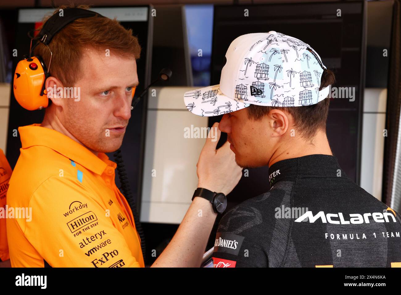 Miami, USA. 04th May, 2024. (L to R): Andrew Jarvis (GBR) McLaren ...