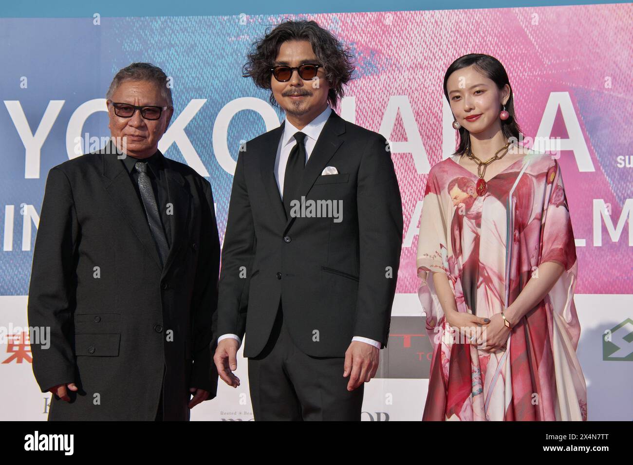 (L-R)Director Takashi Miike, actor Yukiyoshi Ozawa and actress Konatsu ...