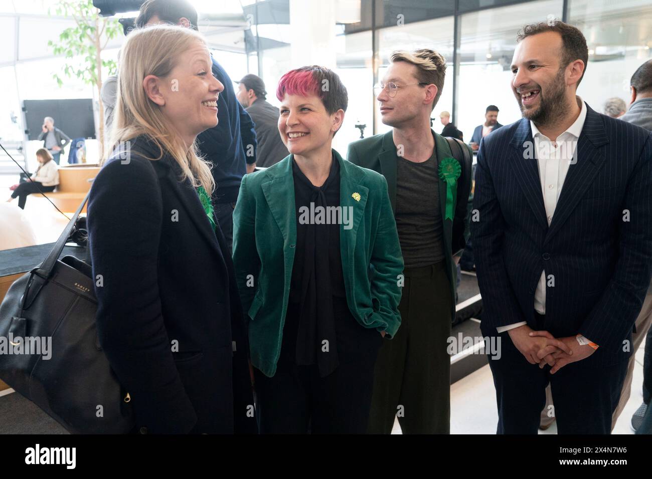 Green Party Mayor Of London Election Candidate Zoe Garbett Second Left