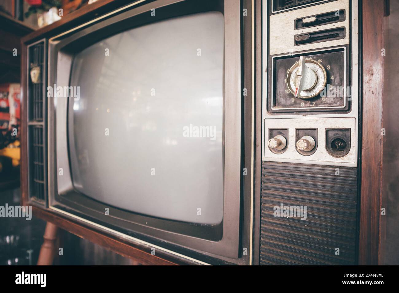 Old vintage classic retro television Stock Photo - Alamy