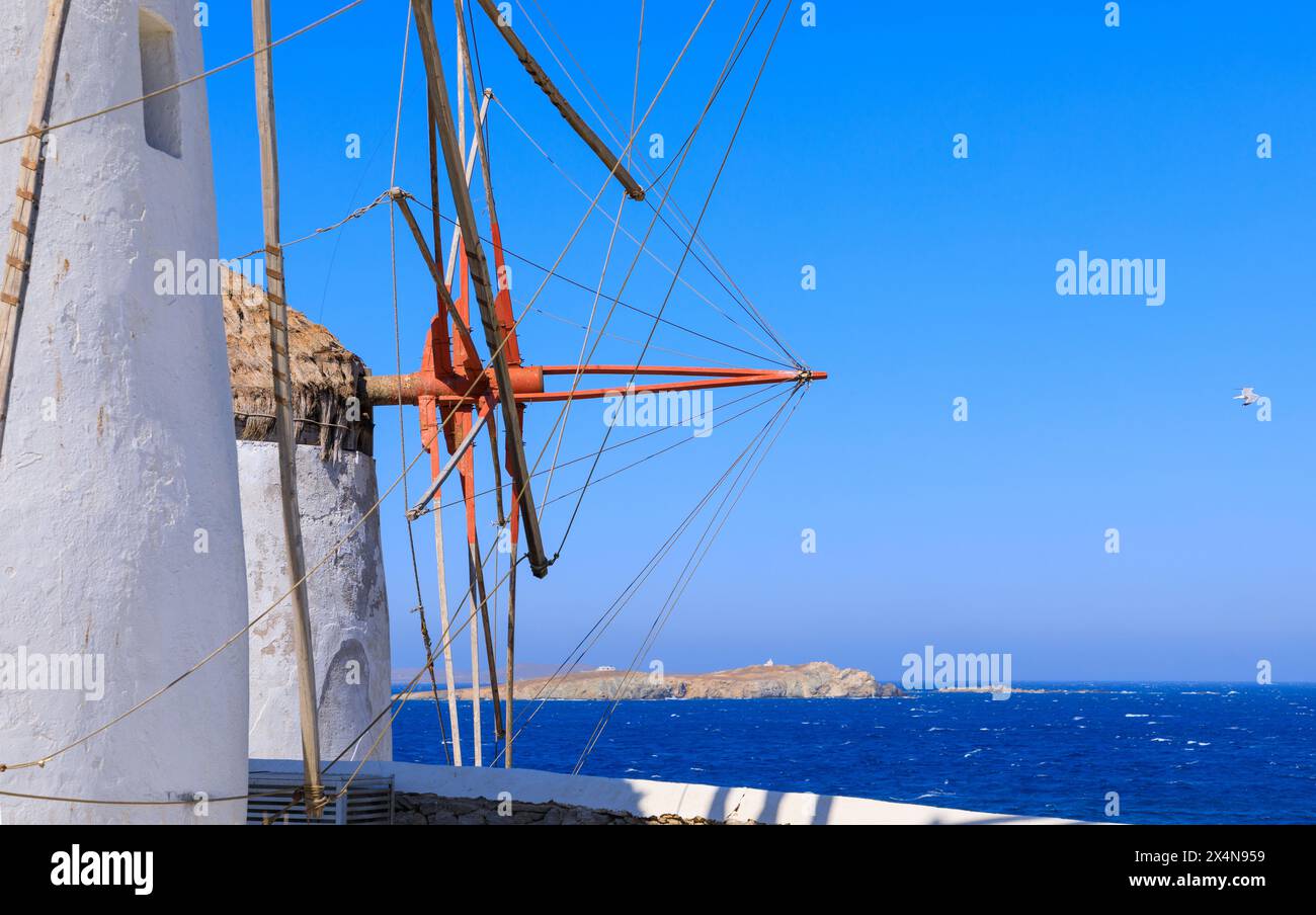 Traditional windmill of Grece: the windimills are iconic feature of the ...