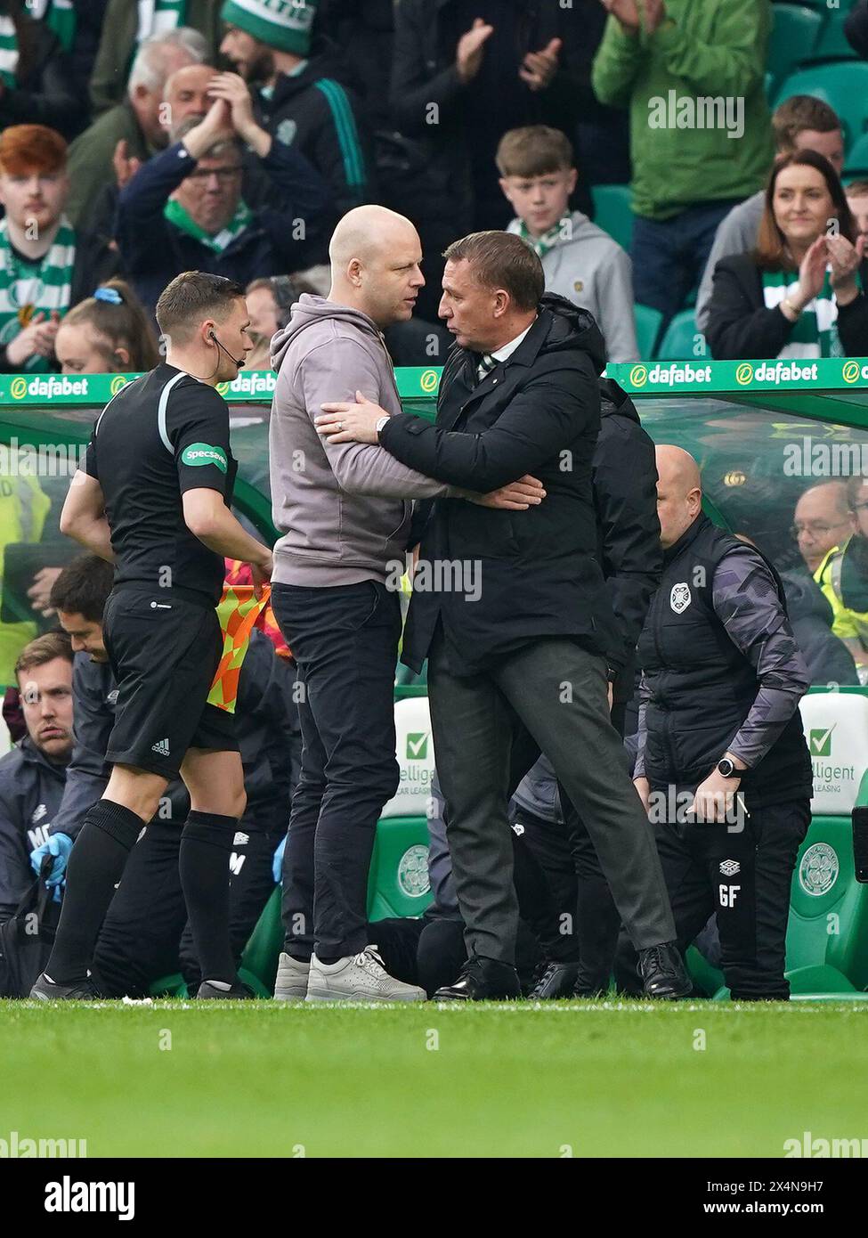 Heart of Midlothian manager Steven Naismith and Celtic manager Brendan ...