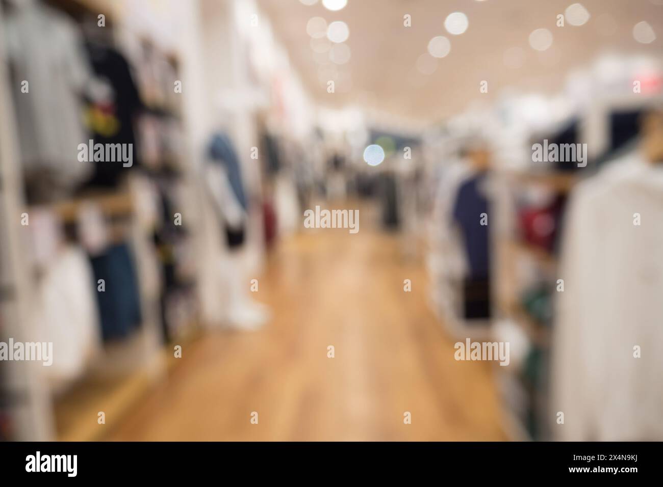 clothing store in shopping mall boutique shop interior blur defocused ...
