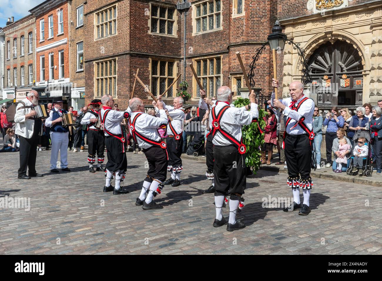 Pilgrim morris men dancing outside abbots hospital hi-res stock ...