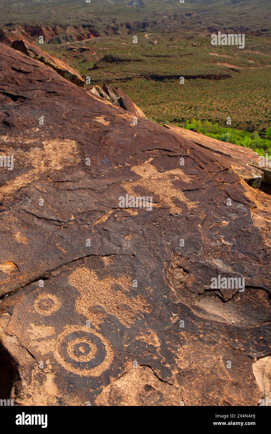 Petroglyphs, Santa Clara River Reserve, Utah Stock Photo - Alamy