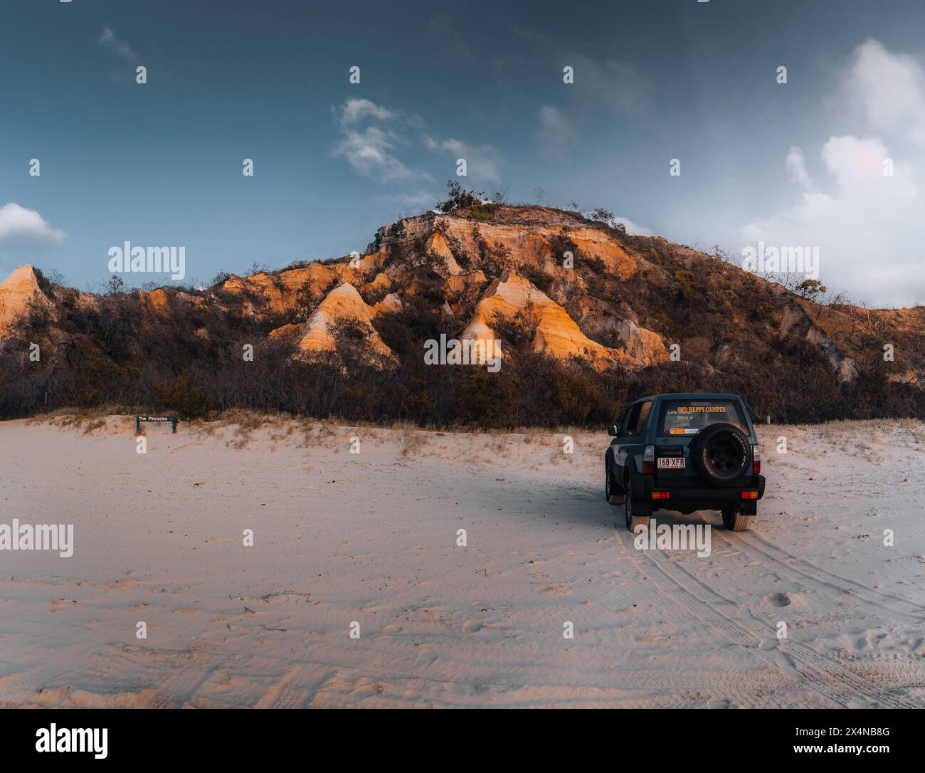 Aerial Drone view of The Pinnacles, Colored Sands on Fraser Island ...