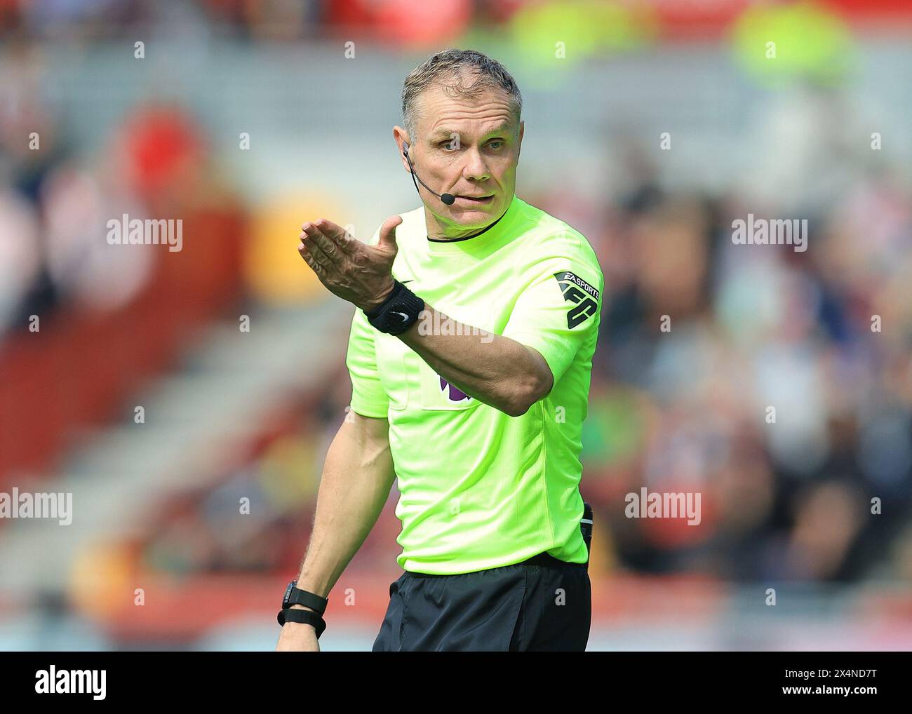 London, UK. 4th May, 2024. Referee Graham Scott during the Premier ...