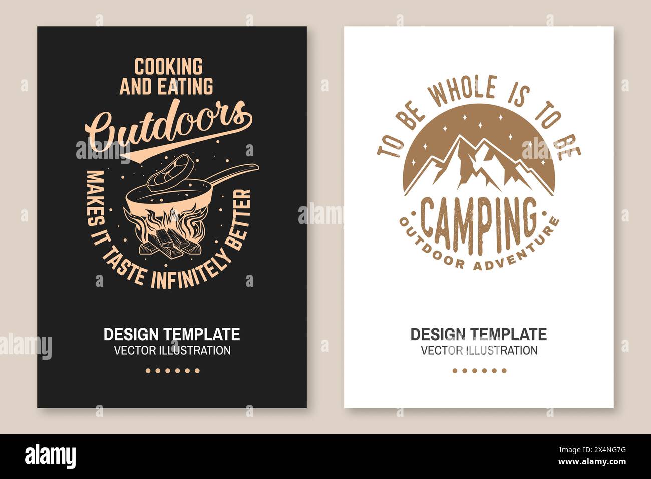 Set of camping poster design. Vector. Outdoor adventure. Design with ...