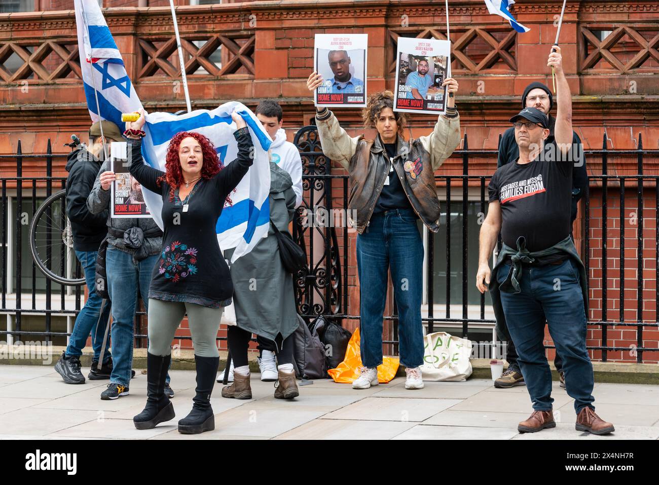London, UK. 4 May 2024. Pro-Israel counter protest on Gower Street at ...