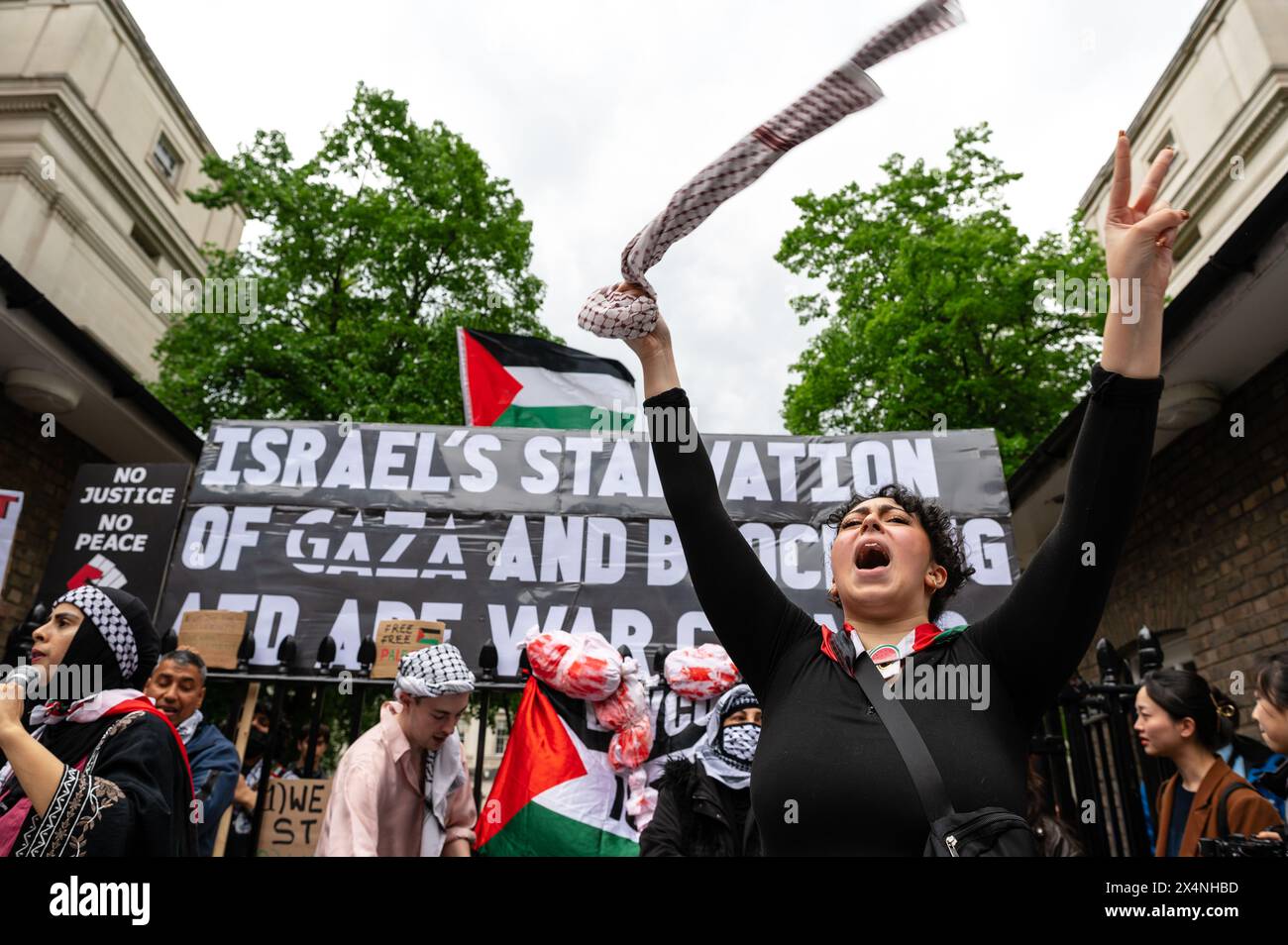 London, UK. 4 May 2024. Pro-Palestine students protest on Gower Street ...