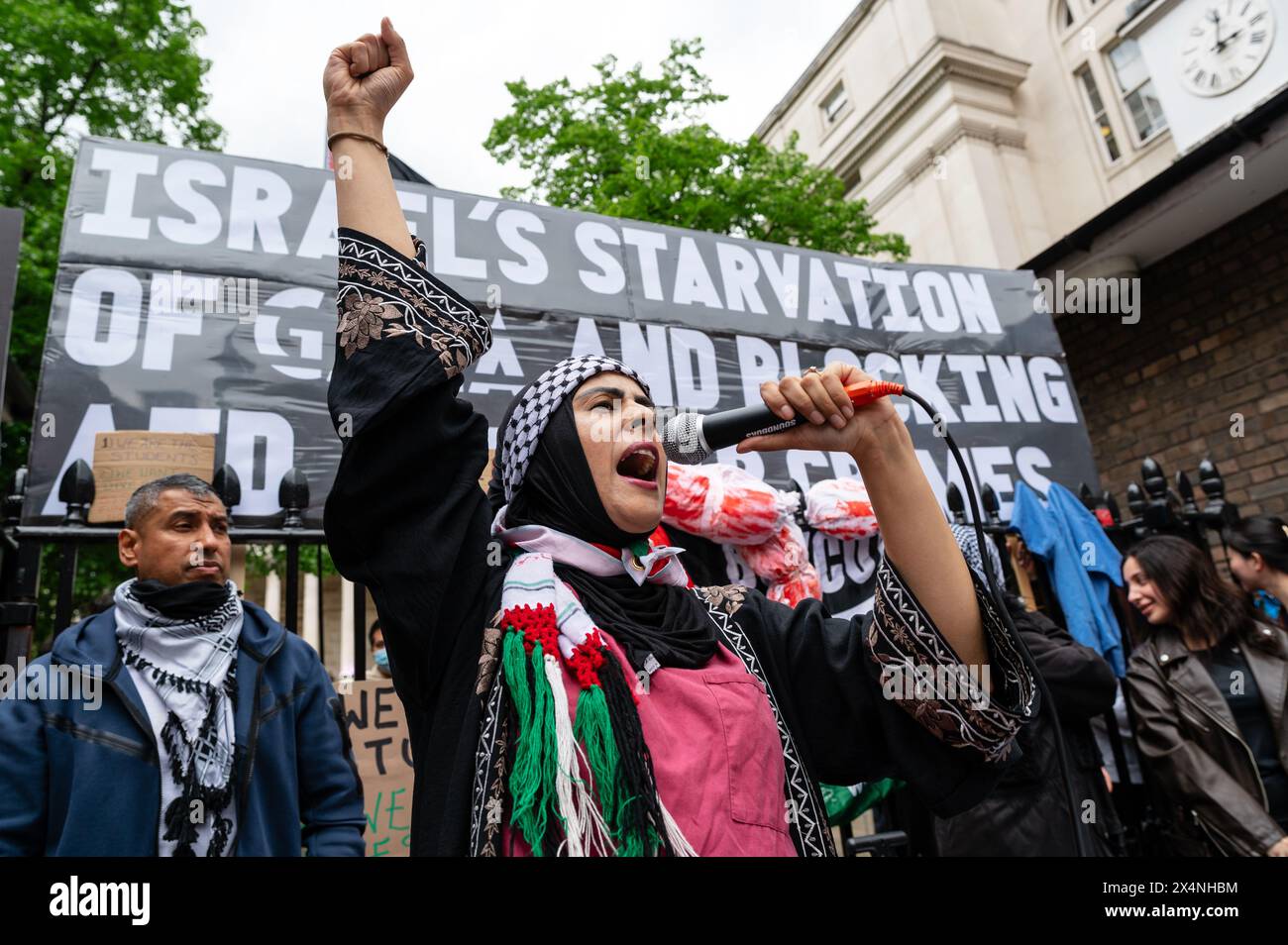 London, UK. 4 May 2024. Pro-Palestine students protest on Gower Street ...