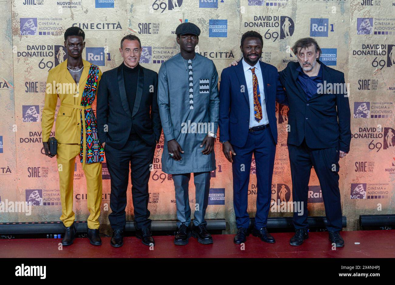 I David di Donatello Red Carpet. Nella foto Matteo Garrone, Seydou Sarr ...
