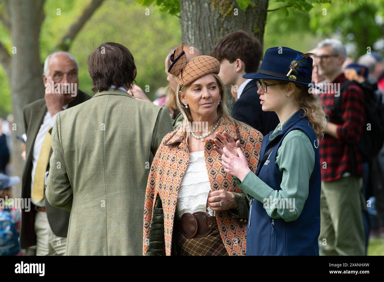 Windsor, Berkshire, UK. 4th May, 2024. Lady Louise Mountbatten-Windsor (Blue Hat), the daughter ...