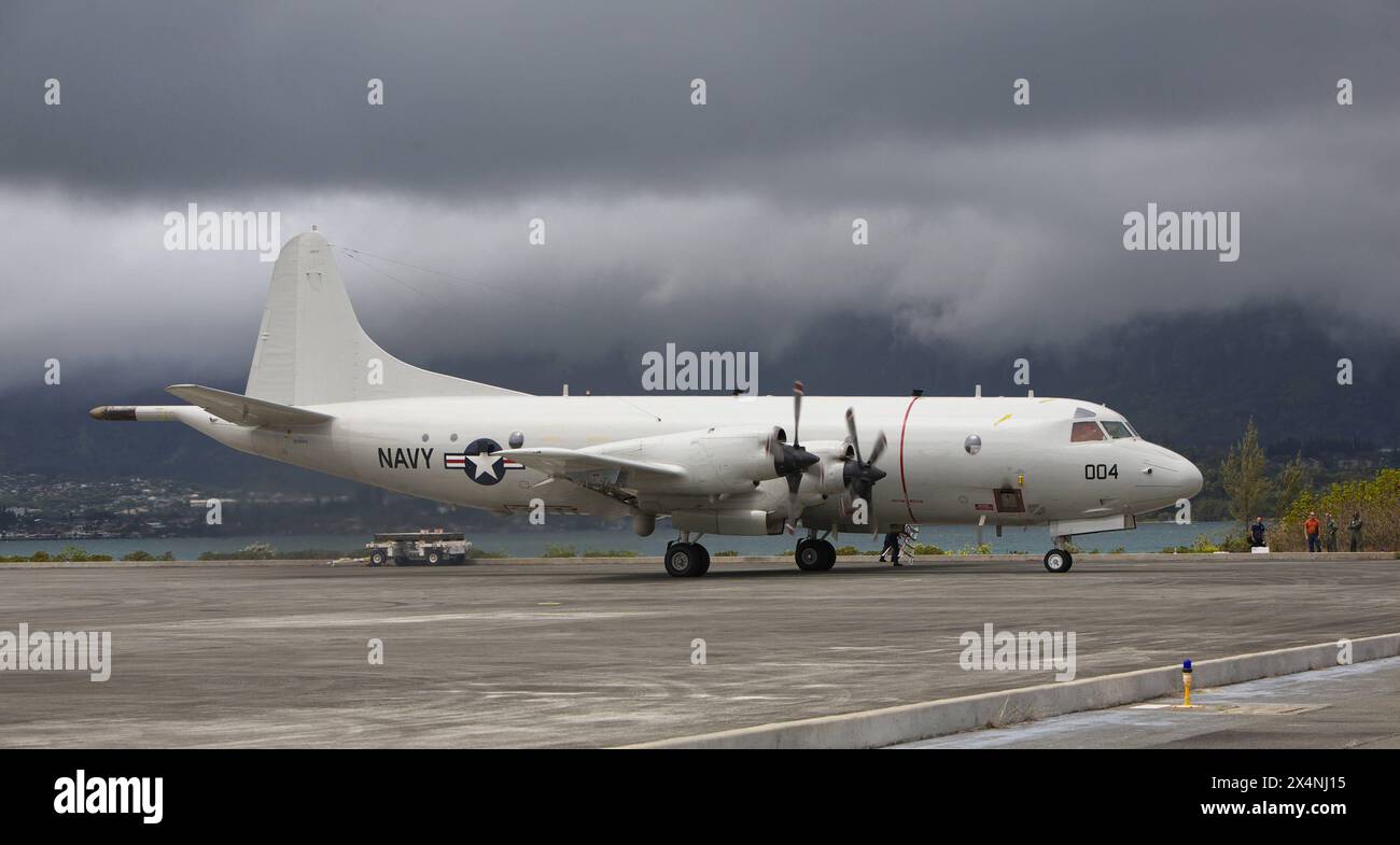 Ein Seefernaufklärer vom Typ Lockheed P-3C Orion der US Navy auf der ...