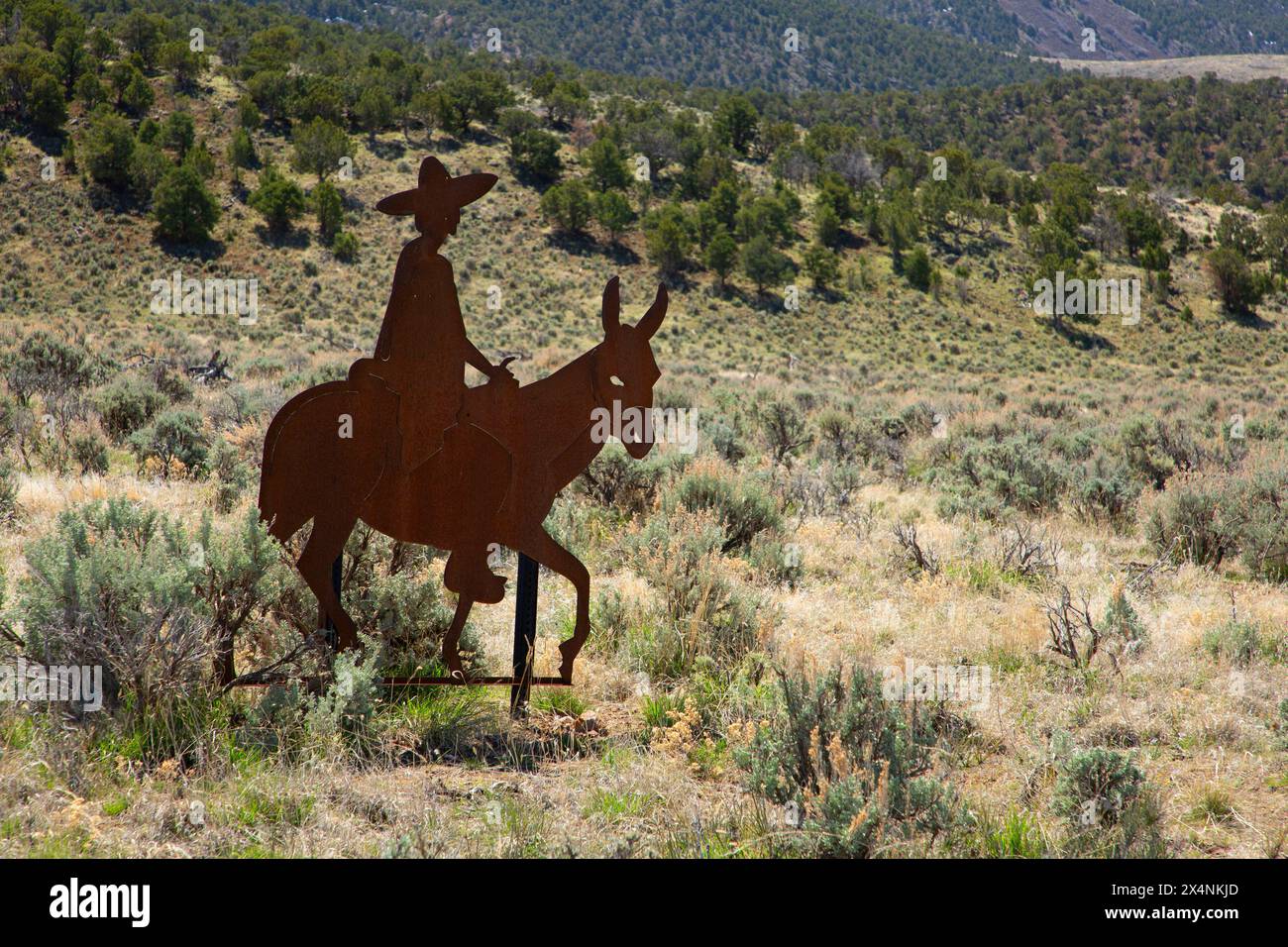 Trail silhouettes, Old Spanish Trail National Historic Trail, Iron ...