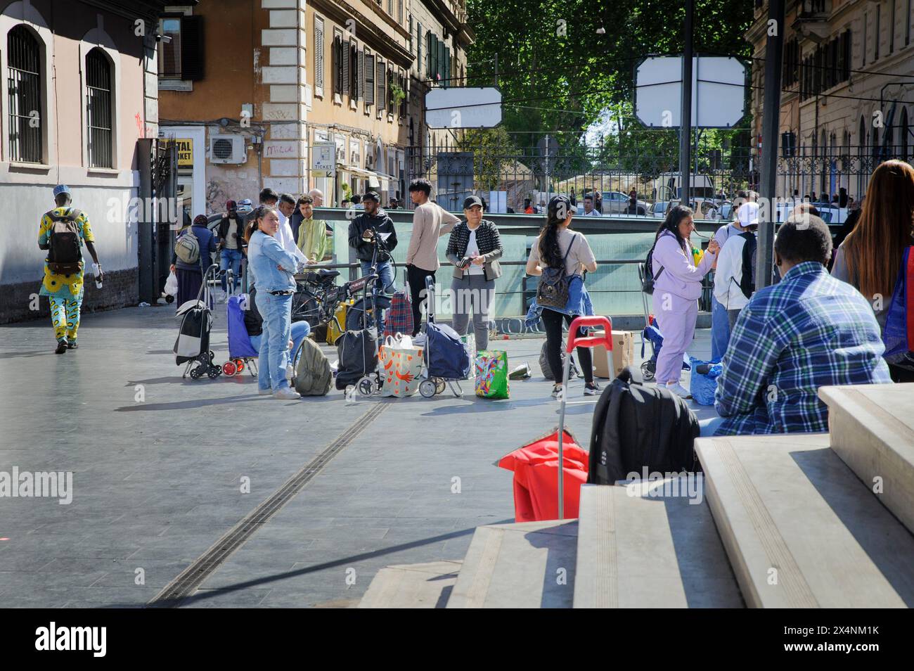 May 4, 2024, Rome, Italy: People queue before the start of a free ...