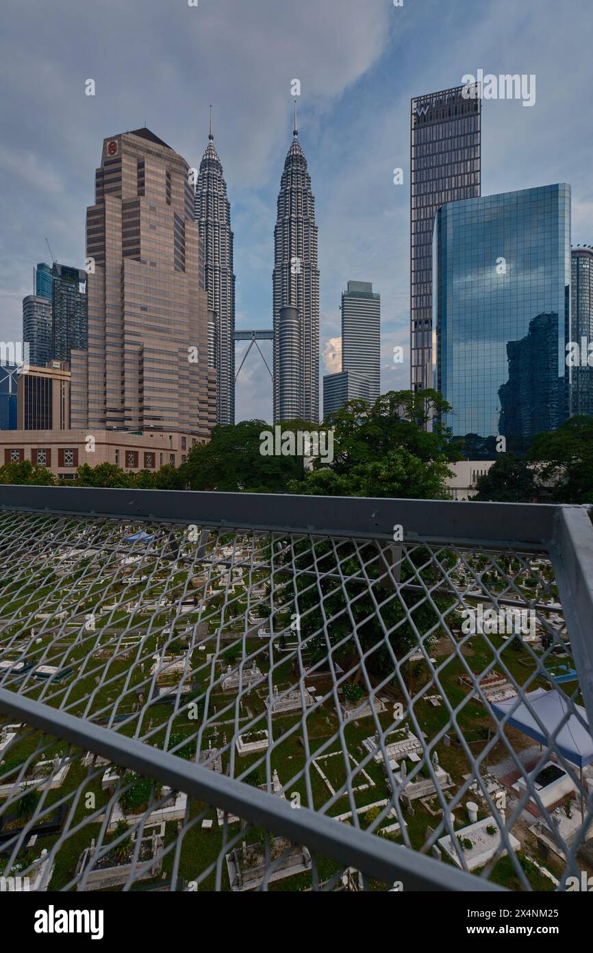 Kuala Lumpur , Malaysia skyline from Saloma Link bridge across the ...