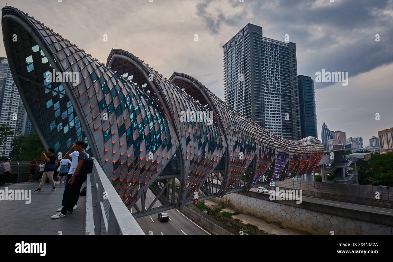 Saloma Link bridge in Kuala Lumpur, Malaysia is a 69 meters combined ...