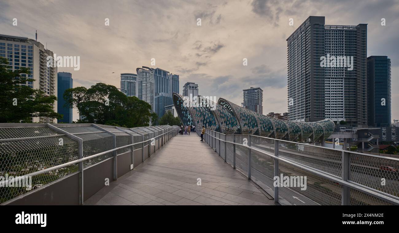 Kuala Lumpur , Malaysia skyline from Saloma Link bridge across the ...