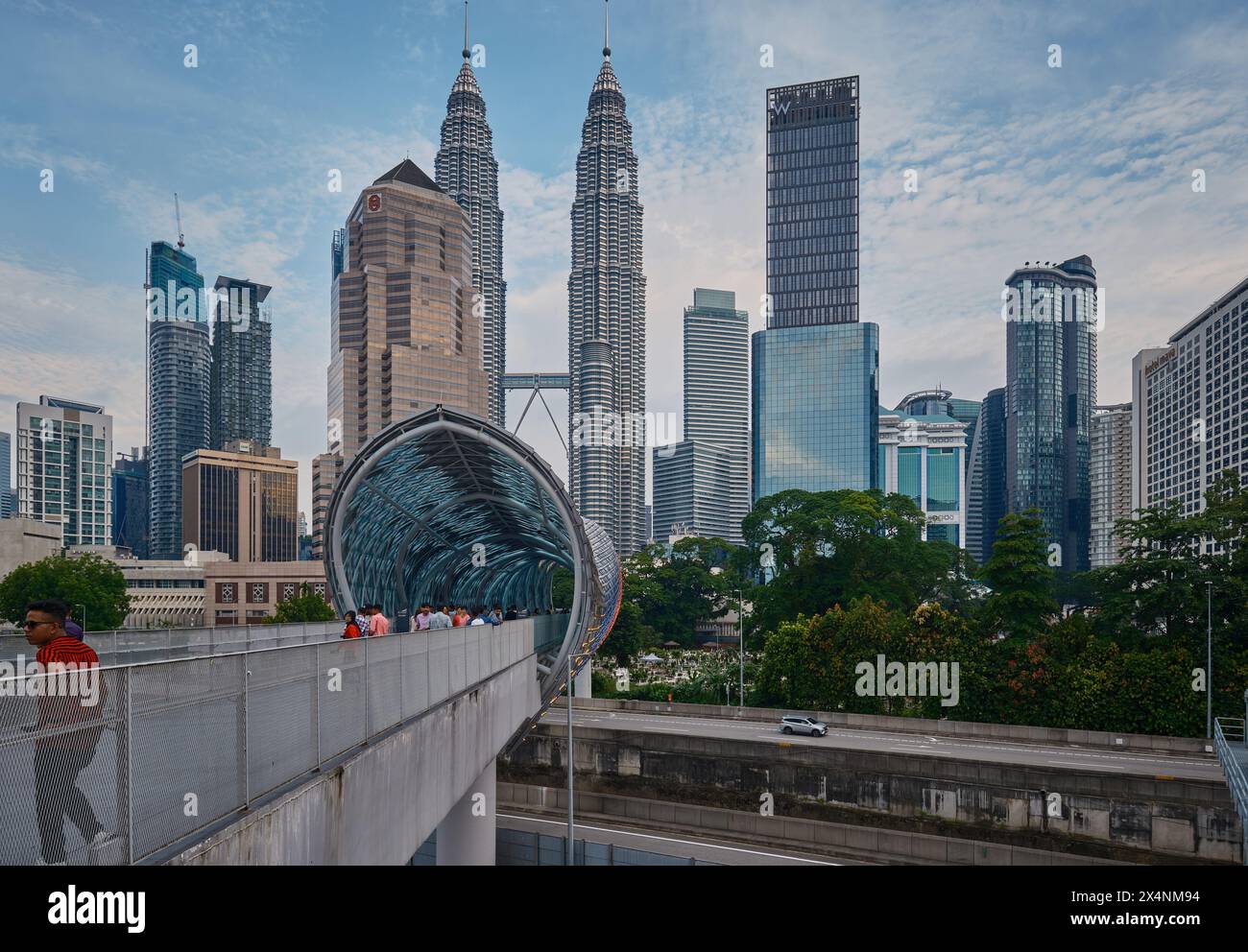 Saloma Link bridge in Kuala Lumpur, Malaysia is a 69 meters combined ...