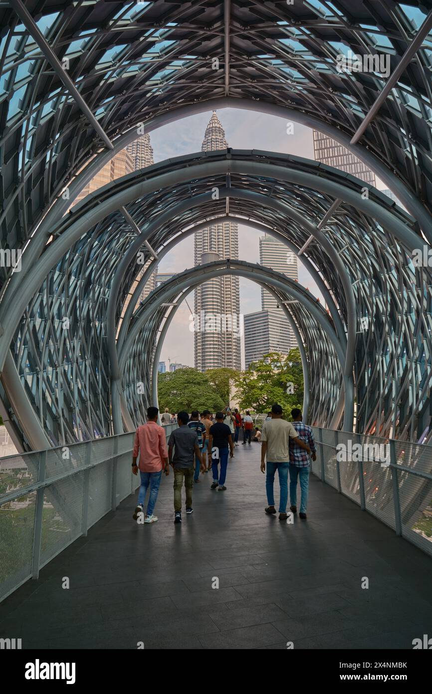 Saloma Link bridge in Kuala Lumpur, Malaysia is a 69 meters combined ...