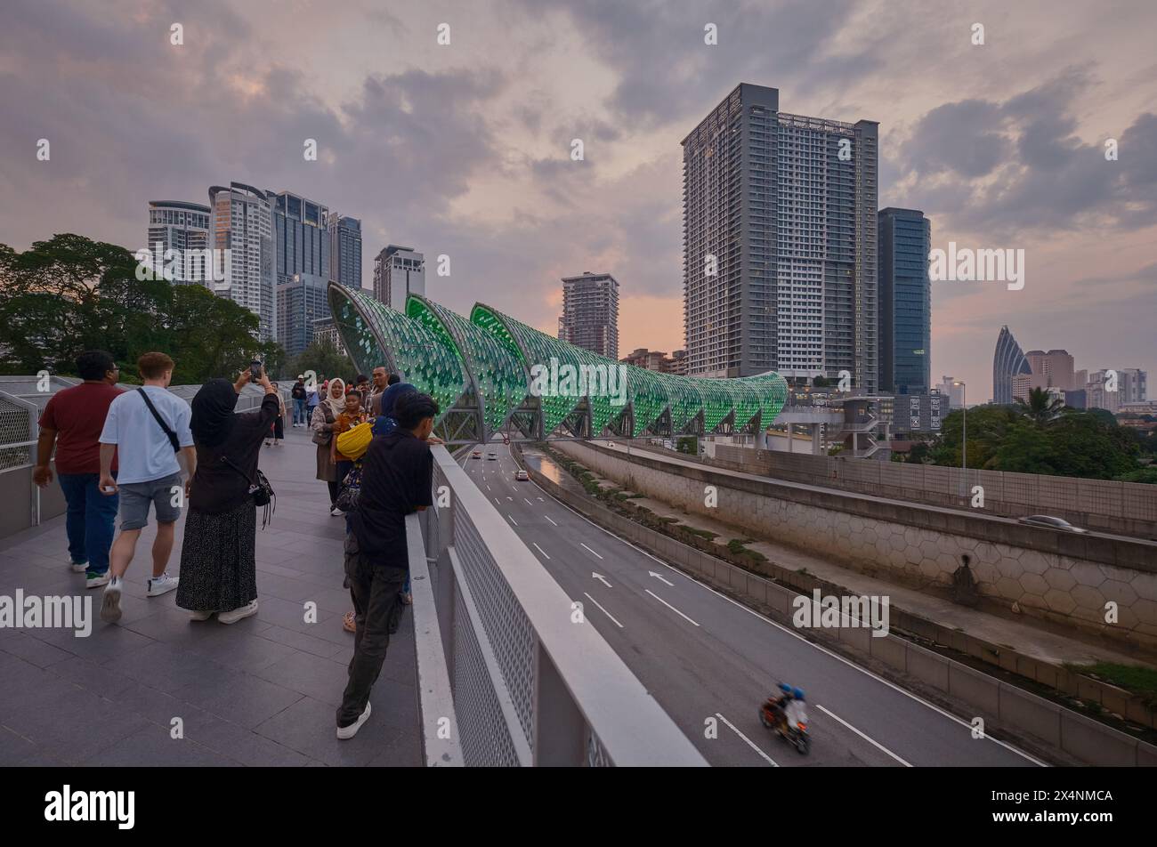 Saloma Link bridge in Kuala Lumpur, Malaysia is a 69 meters combined ...