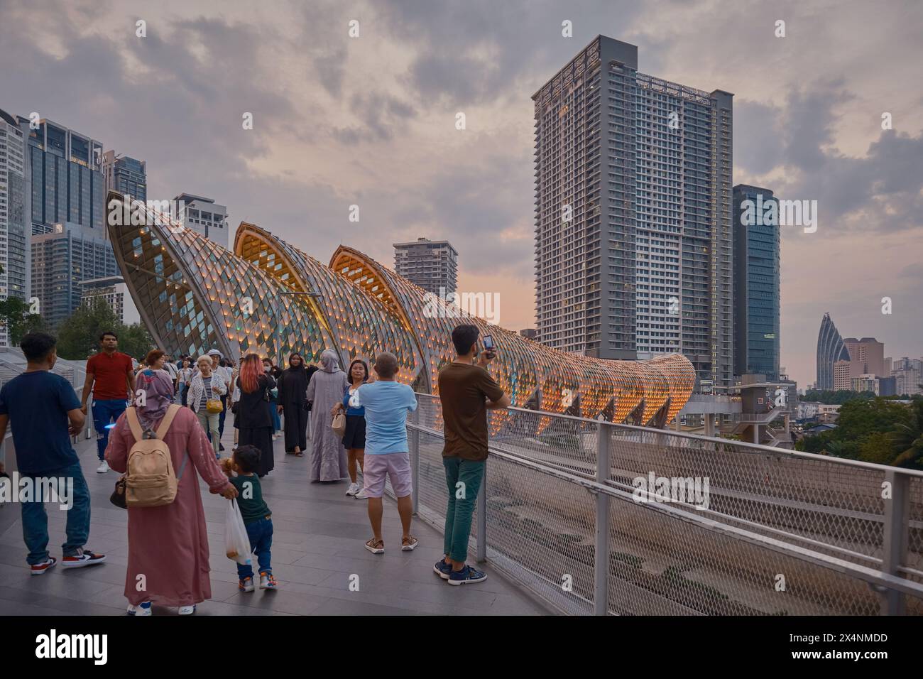 Saloma Link bridge in Kuala Lumpur, Malaysia is a 69 meters combined ...