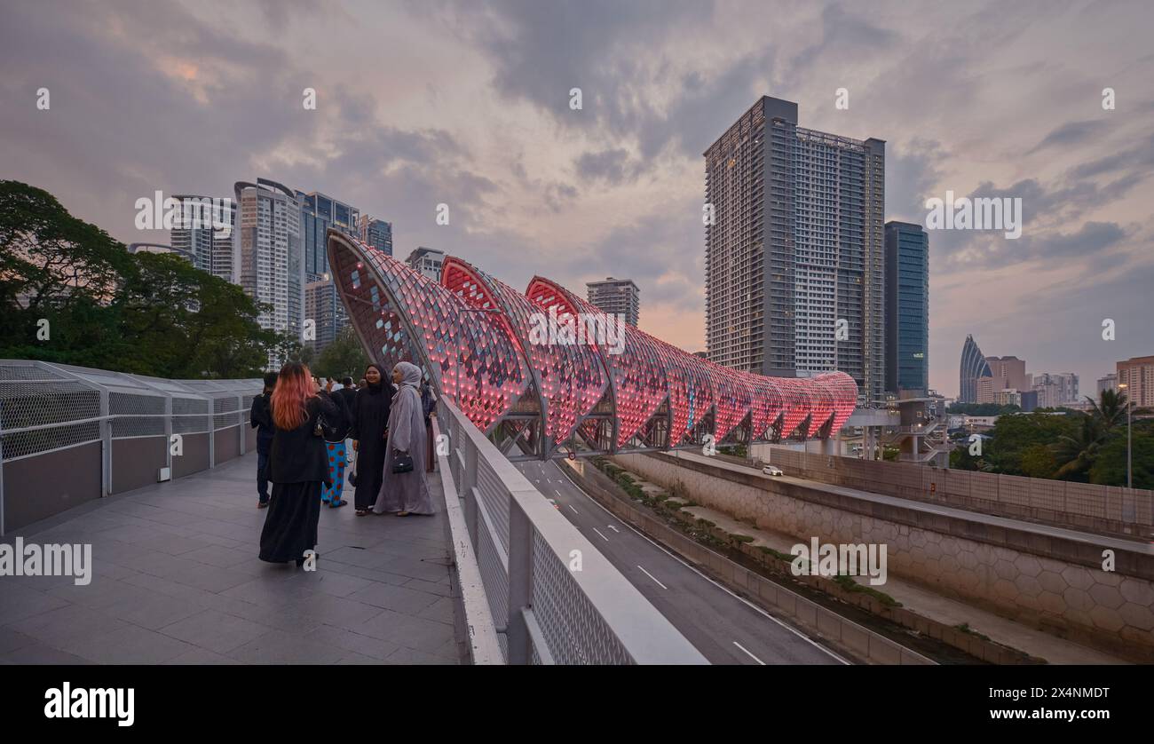 Saloma Link bridge in Kuala Lumpur, Malaysia is a 69 meters combined ...