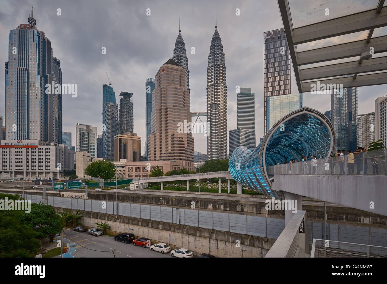 Saloma Link bridge in Kuala Lumpur, Malaysia is a 69 meters combined ...