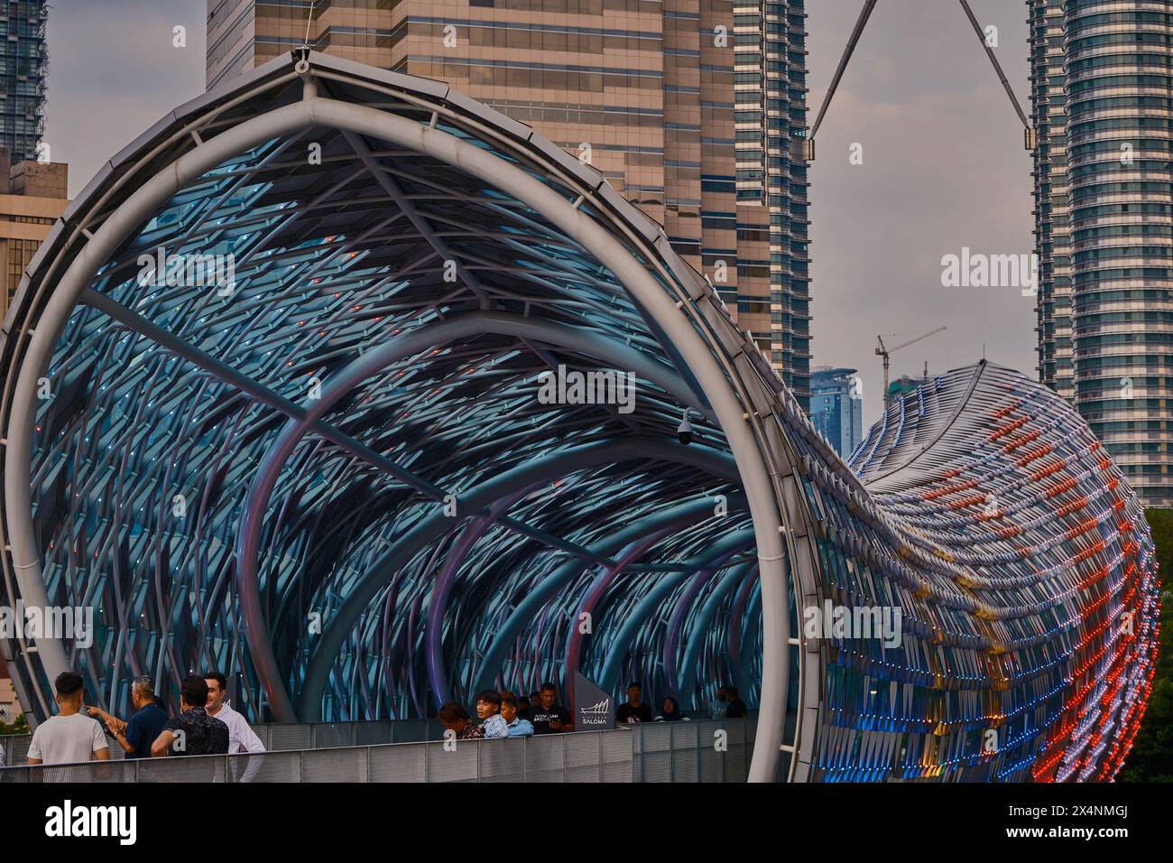 Saloma Link bridge in Kuala Lumpur, Malaysia is a 69 meters combined ...