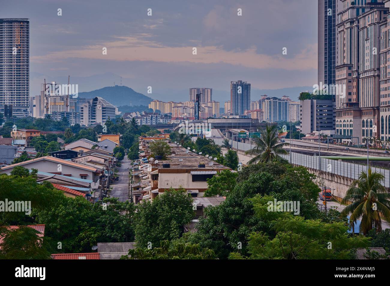 Kuala Lumpur , Malaysia skyline from Saloma Link bridge across the ...
