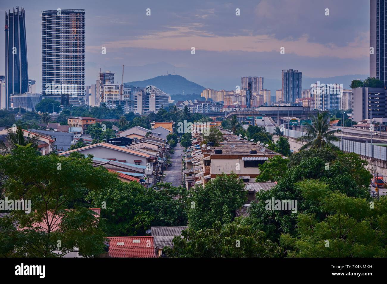 Kuala Lumpur , Malaysia skyline from Saloma Link bridge across the ...