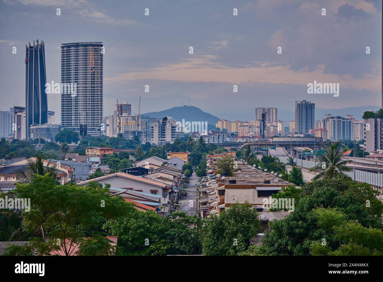 Kuala Lumpur , Malaysia skyline from Saloma Link bridge across the ...