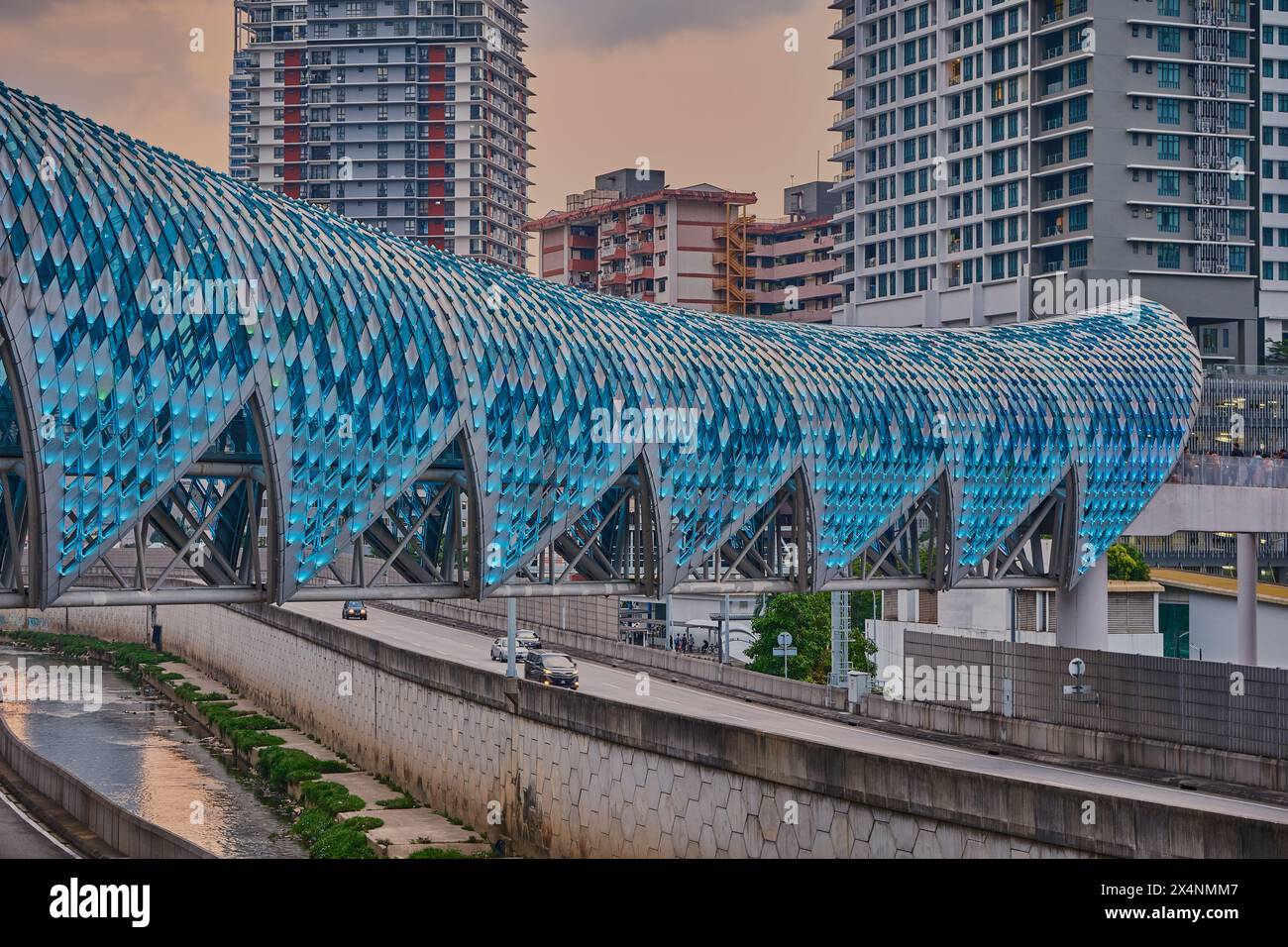 Saloma Link bridge in Kuala Lumpur, Malaysia is a 69 meters combined ...