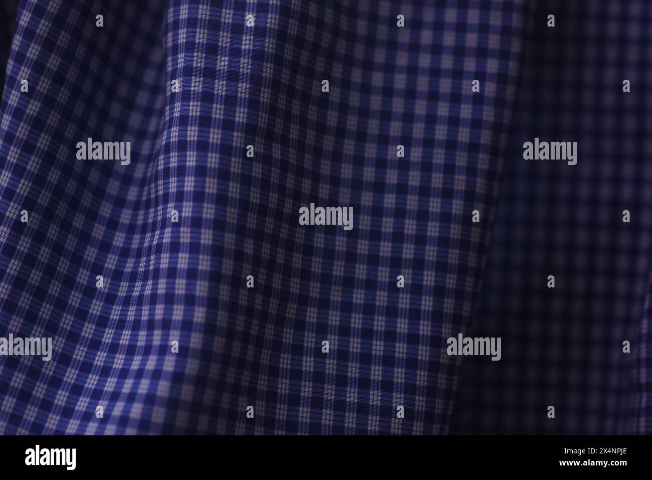 A blue and white checker fabric texture background surface Stock Photo ...